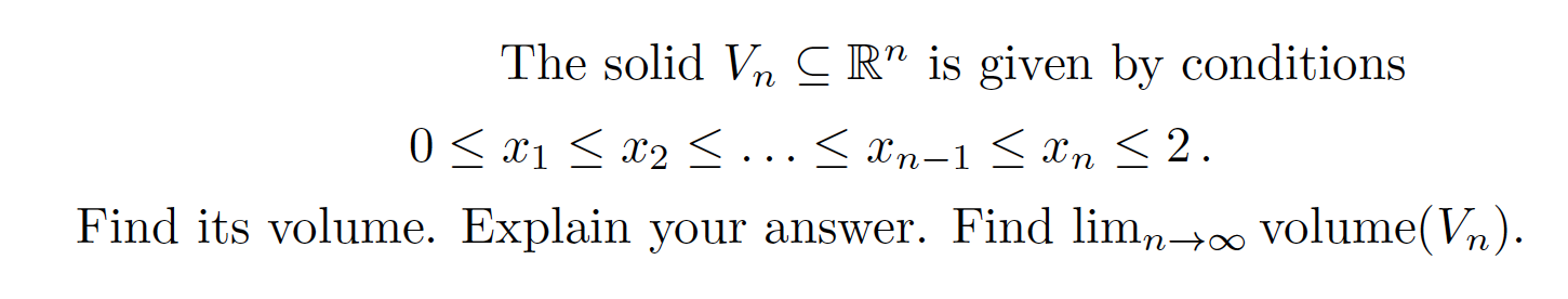 Solved The solid Vn CRM is given by conditions 0
