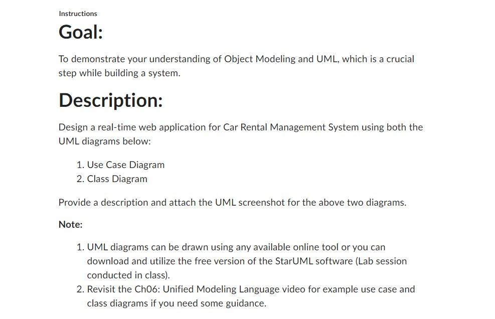Solved Goal: To demonstrate your understanding of Object | Chegg.com