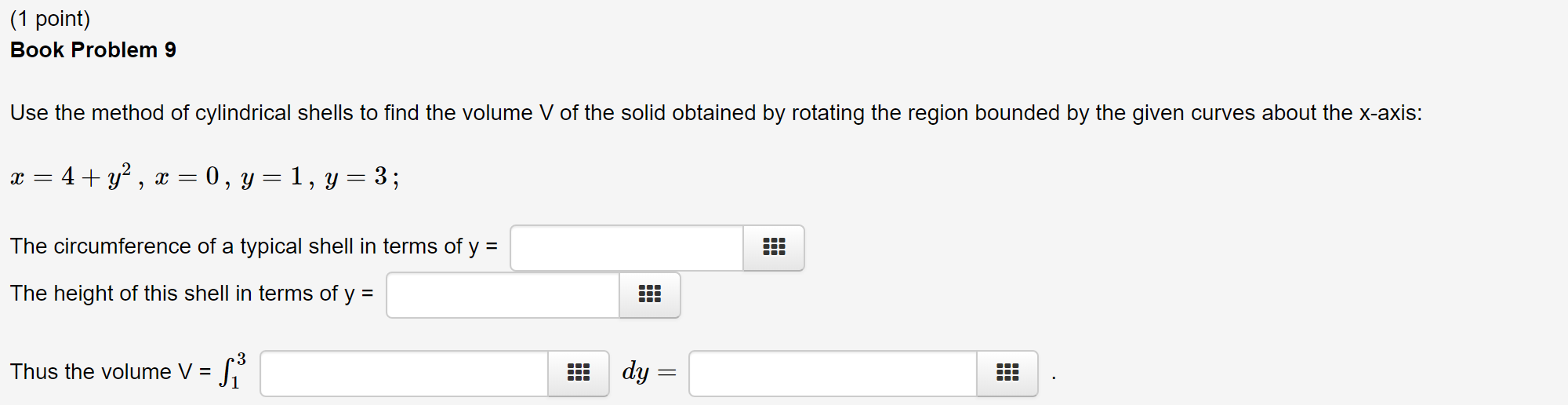 Solved (1 point) Book Problem 9 Use the method of | Chegg.com