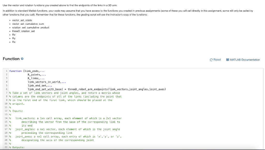 Solved Use the vector and rotation functions you created | Chegg.com