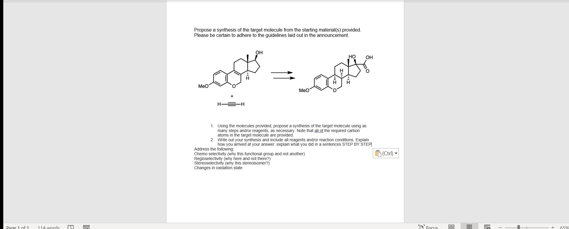 Solved Propose a synthesis of the target molecule from the | Chegg.com