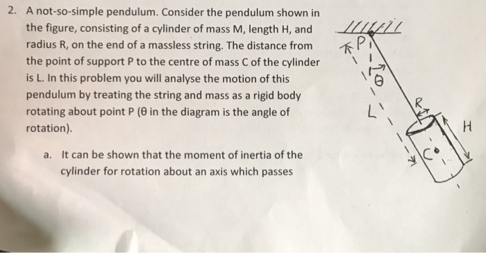 Solved 2. A not-so-simple pendulum. Consider the pendulum | Chegg.com