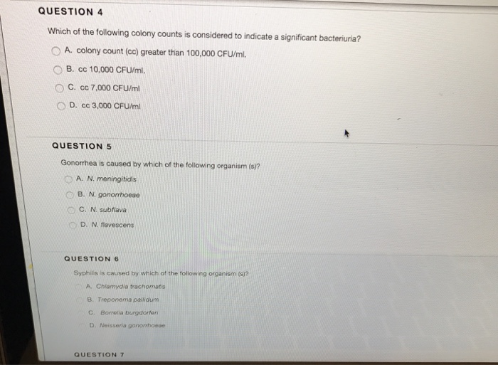 Solved Which of the following colony counts is considered to | Chegg.com