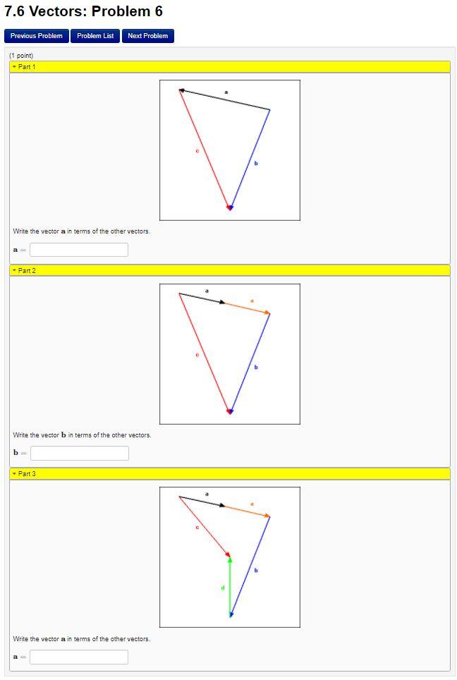 Solved 7.6 Vectors: Problem 6 Previous Problem Problem List | Chegg.com
