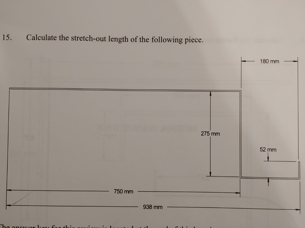 Solved 15. Calculate the stretch-out length of the following | Chegg.com
