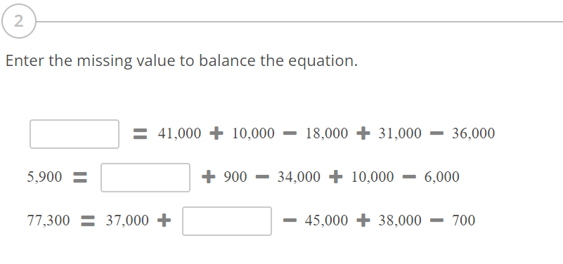 Solved 2 Enter the missing value to balance the equation. = | Chegg.com