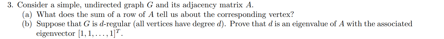 Solved 3. Consider a simple, undirected graph G and its | Chegg.com