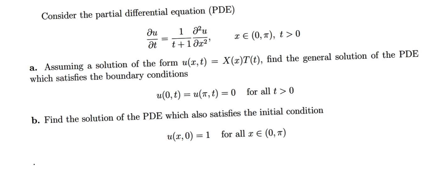 Solved Consider the partial differential equation (PDE) ди | Chegg.com