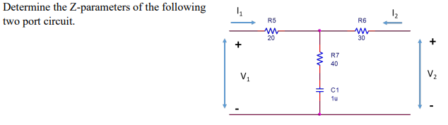 Solved Determine the Z-parameters of the following two port | Chegg.com