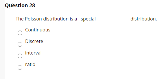 Solved Question 28 The Poisson distribution is a special | Chegg.com