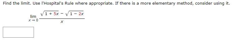 Solved Find the limit. Use l'Hospital's Rule where | Chegg.com