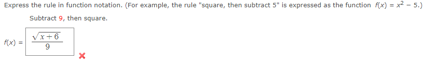 Solved Express the rule in function notation. (For example, | Chegg.com