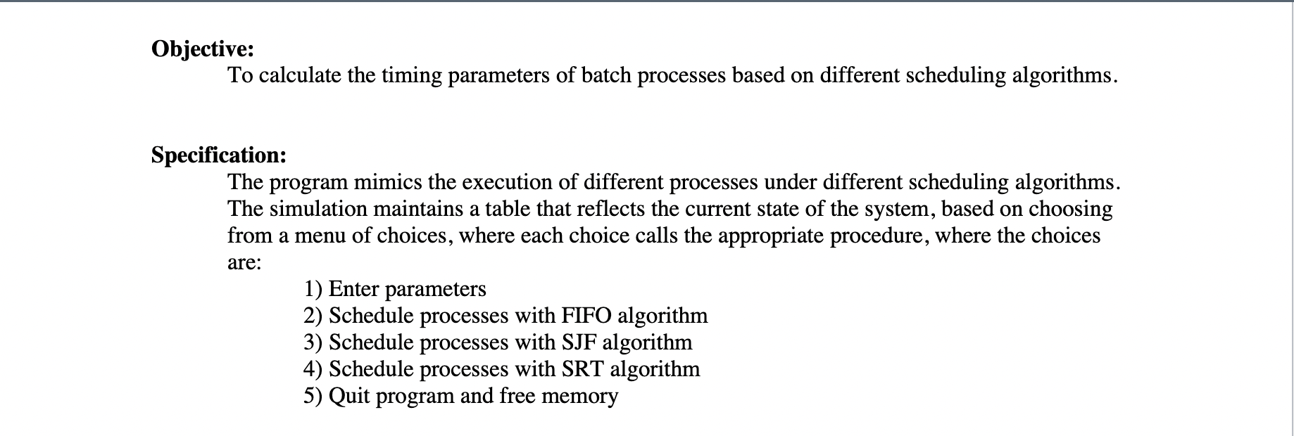 Solved Objective: To calculate the timing parameters of | Chegg.com