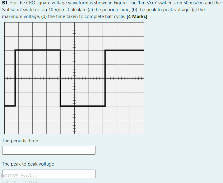 Solved B1. For the CRO square voltage waveform is shown in | Chegg.com