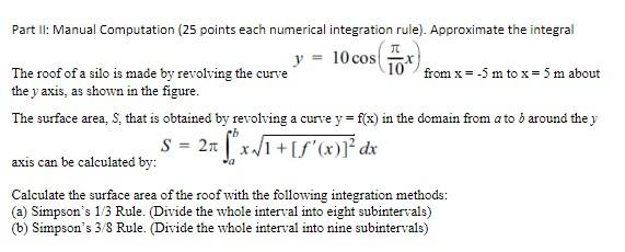 Solved Part II: Manual Computation (25 points each numerical | Chegg.com