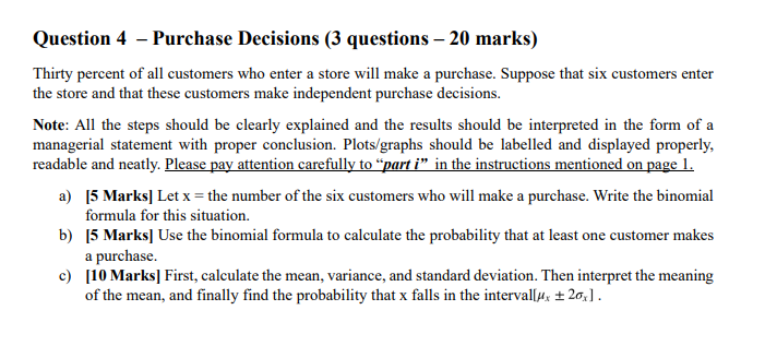 Solved Question 4 - Purchase Decisions (3 questions - 20 | Chegg.com