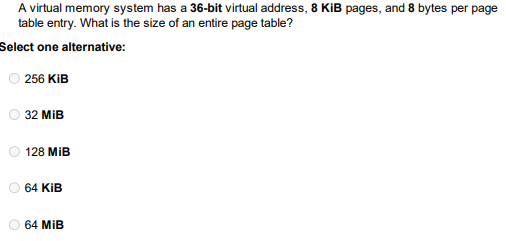 Solved A virtual memory system has a 36 -bit virtual | Chegg.com