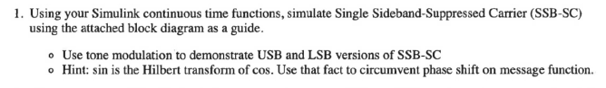 1. Using your Simulink continuous time functions, | Chegg.com