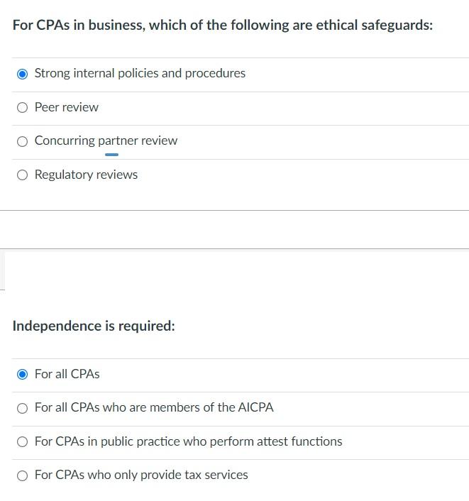 Solved 1.For CPAs in business, which of the following | Chegg.com
