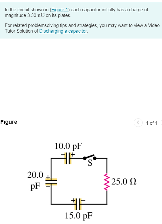 Solved In the circuit shown in each capacitor initially has | Chegg.com