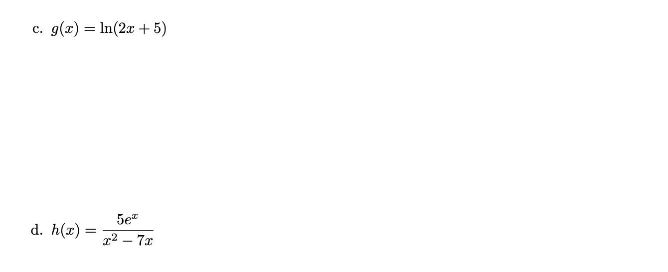 Solved 1 Differentiate Each Of The Following Functions 