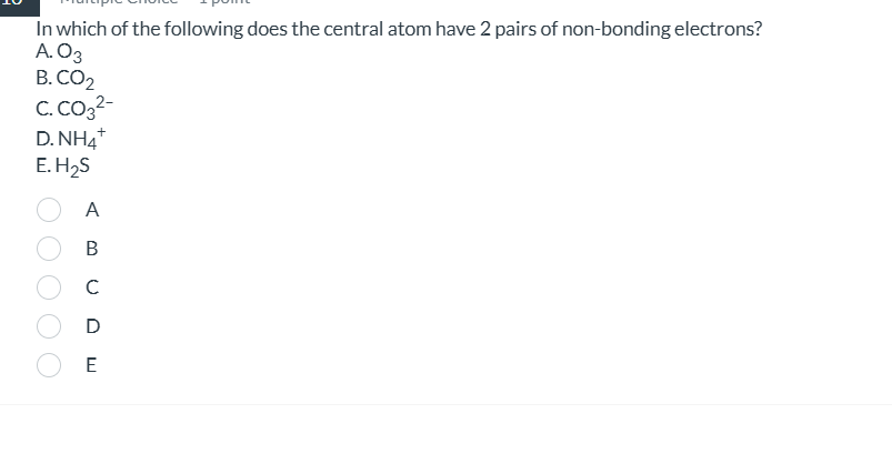 Solved In ﻿which of ﻿the following does the central atom | Chegg.com