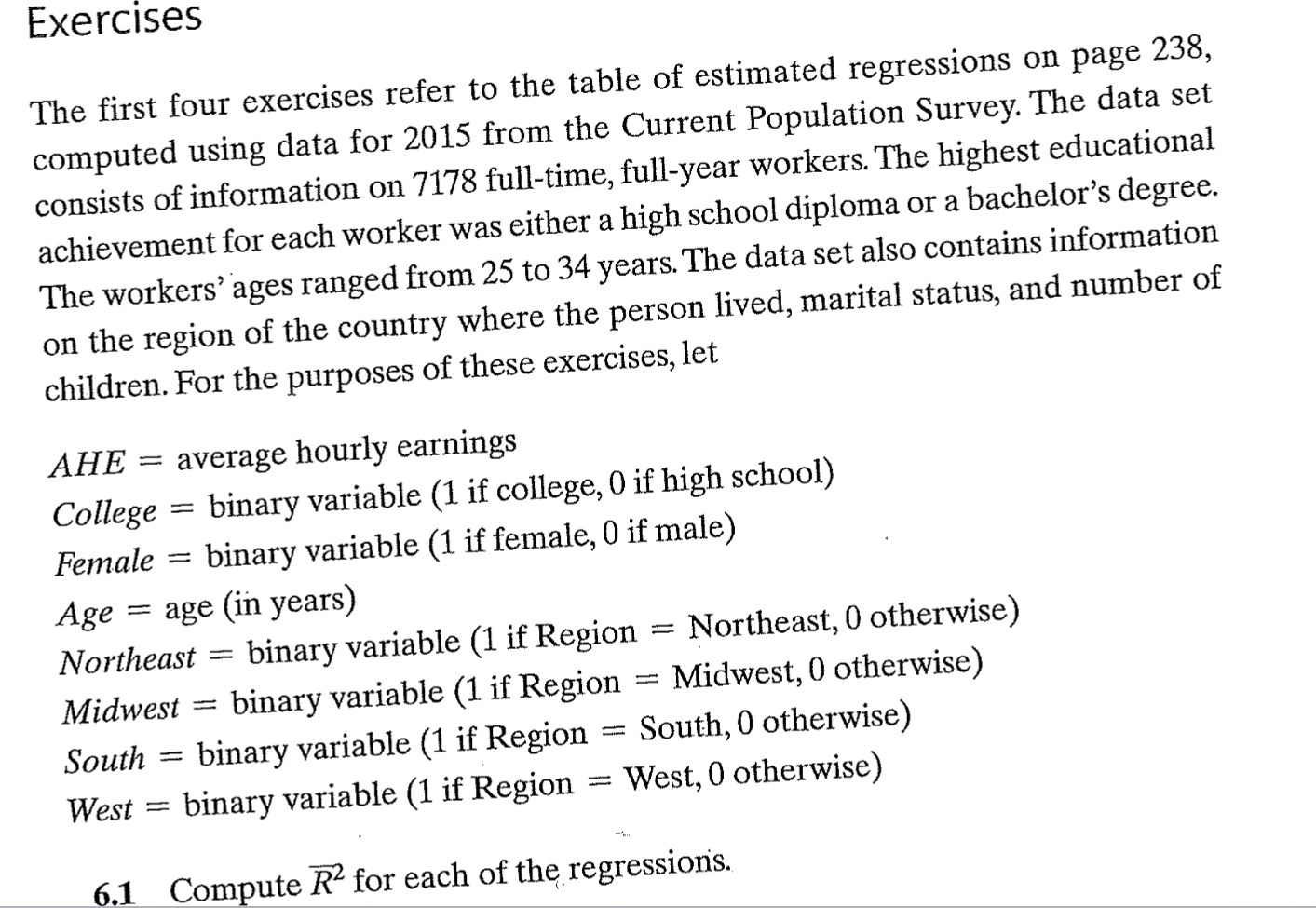 ExercisesThe first four exercises refer to the table | Chegg.com
