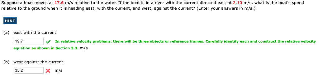 Solved Suppose A Boat Moves At 17 6 M S Relative To The