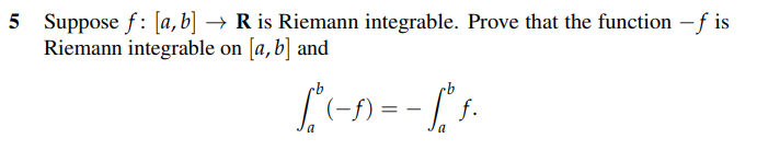 Solved 5 Suppose f:[a,b]→R is Riemann integrable. Prove that | Chegg.com