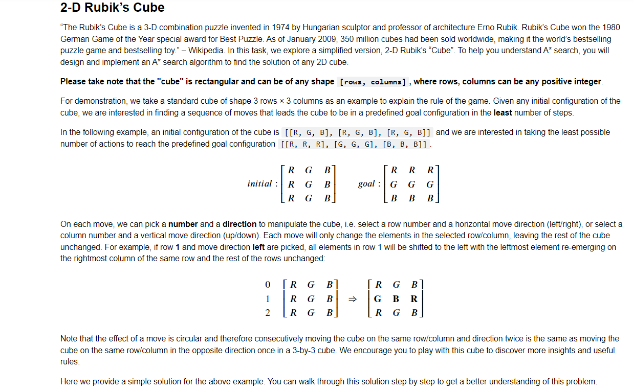 Solved "The Rubik's Cube is a 3-D combination puzzle | Chegg.com