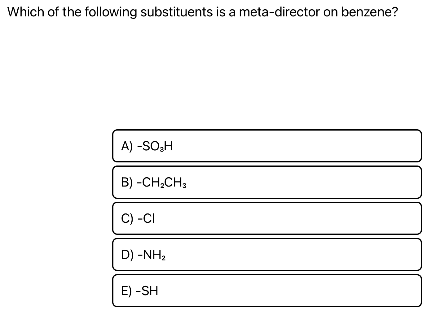 Solved Which of the following substituents is a | Chegg.com