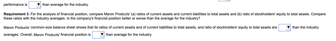 Solved Maron Products, Inc. Income Statement Compared with | Chegg.com