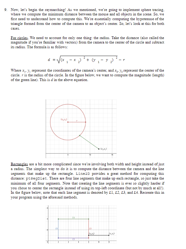 Assignment 8 - Raymarching Objective: By the end of | Chegg.com