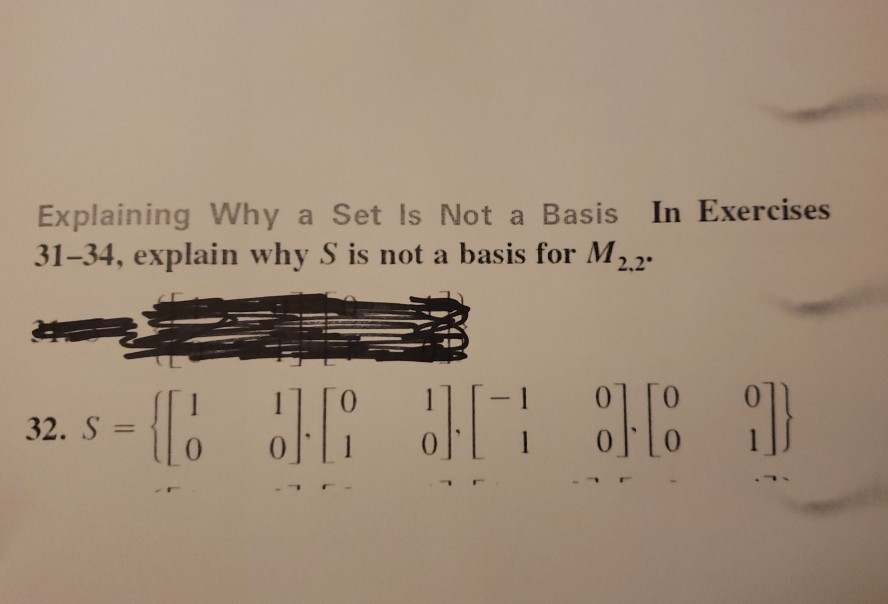 Solved Explaining Why a Set Is Not a Basis In Exercises | Chegg.com