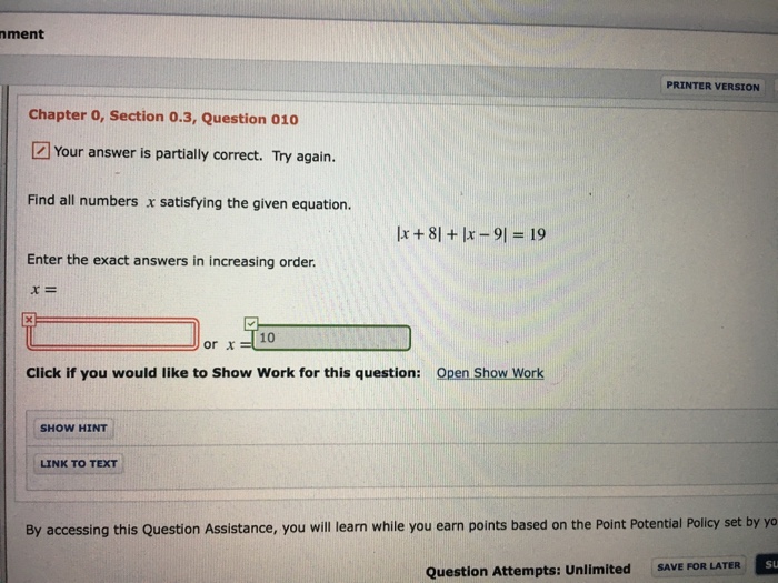 Solved ment PRINTER VERSION Chapter o, Section 0.3, Question | Chegg.com