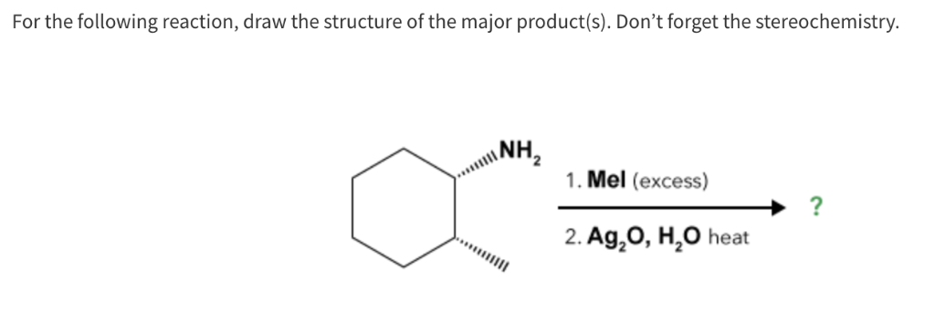 Solved For the following reaction, draw the structure of the | Chegg.com