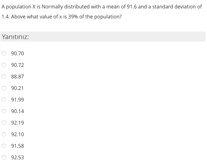 Solved A population X is Normally distributed with a mean of | Chegg.com