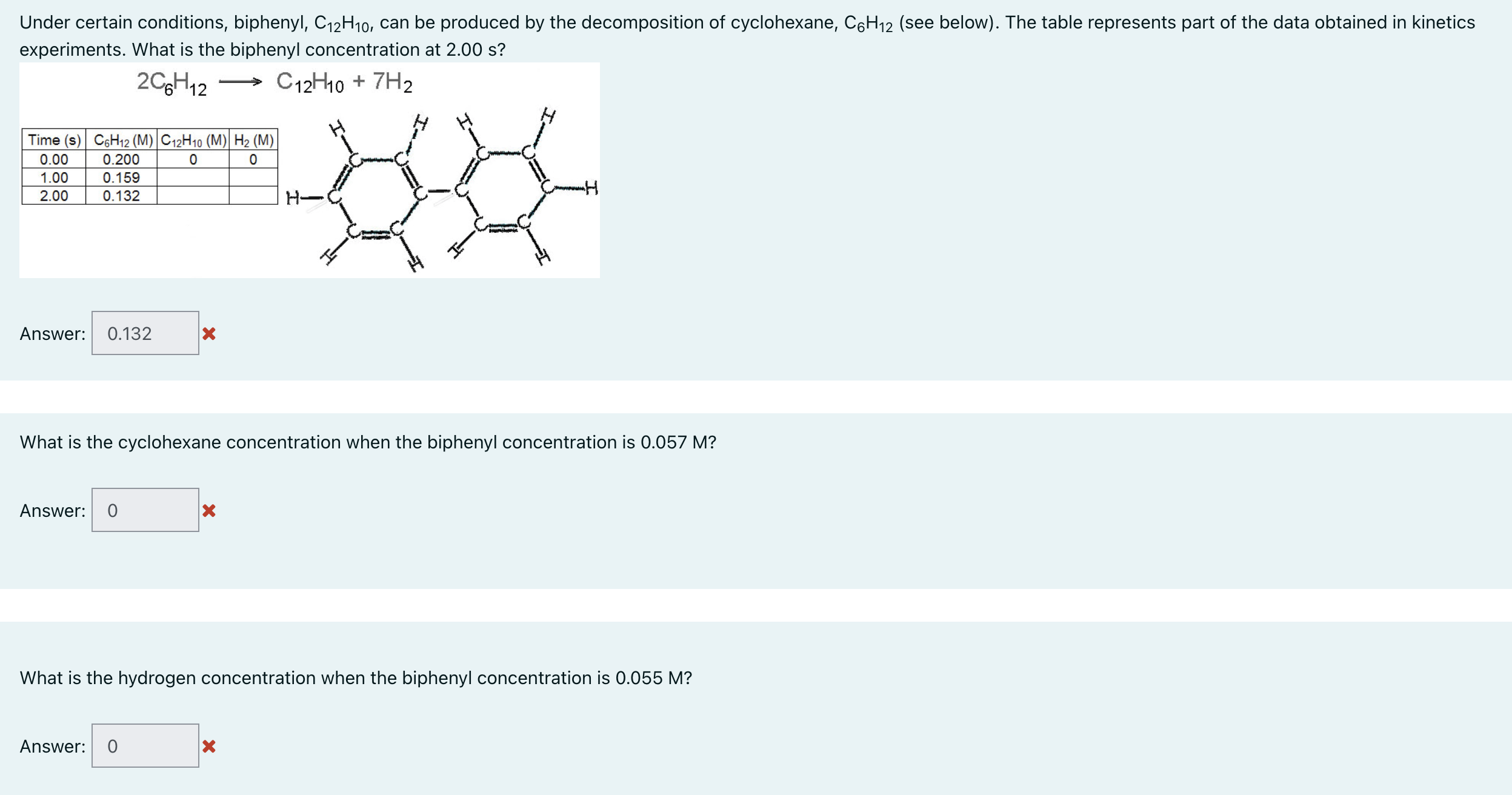 Solved 2C6H12 C12H10+7H2 Answer: What is the cyclohexane | Chegg.com