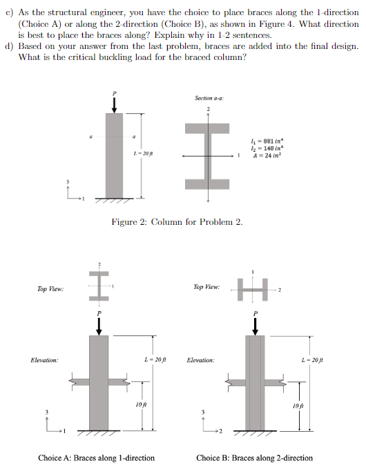 Solved A steel I-shaped column is subjected to a compressive | Chegg.com