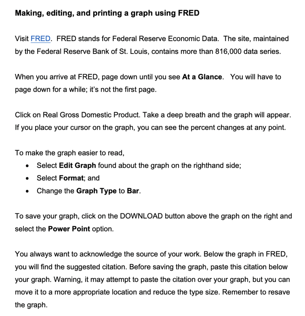 Using FRED, create a graph of the percent change in | Chegg.com