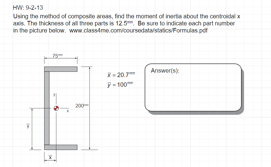 Solved 9-2-13 Using the method of composite areas, find the | Chegg.com