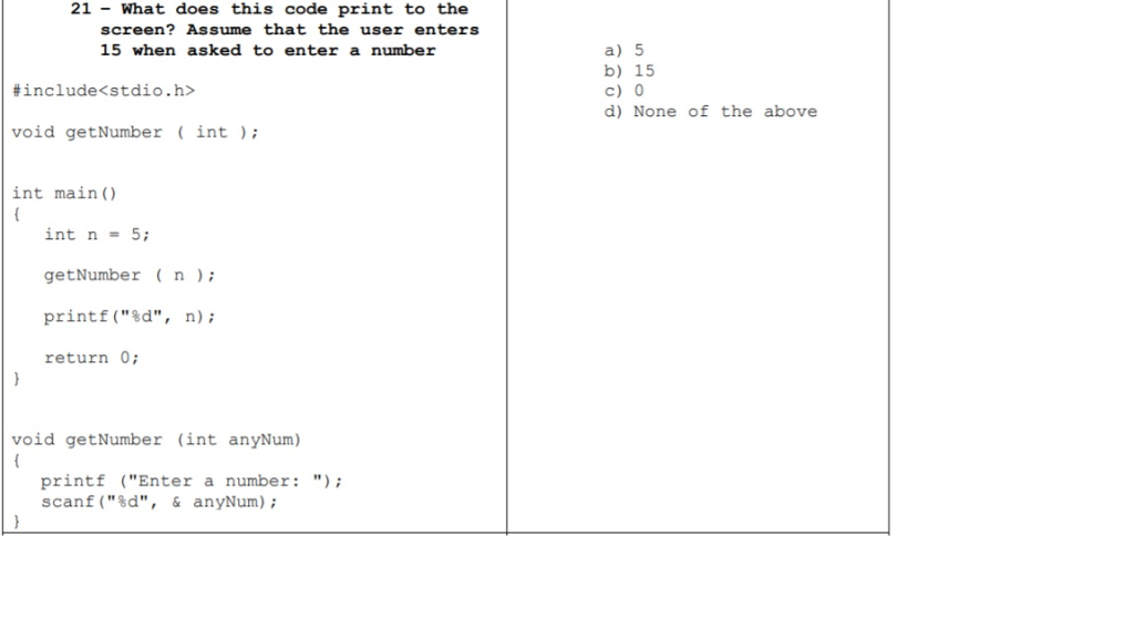 Solved 21What does this code print to the screen? Assume | Chegg.com