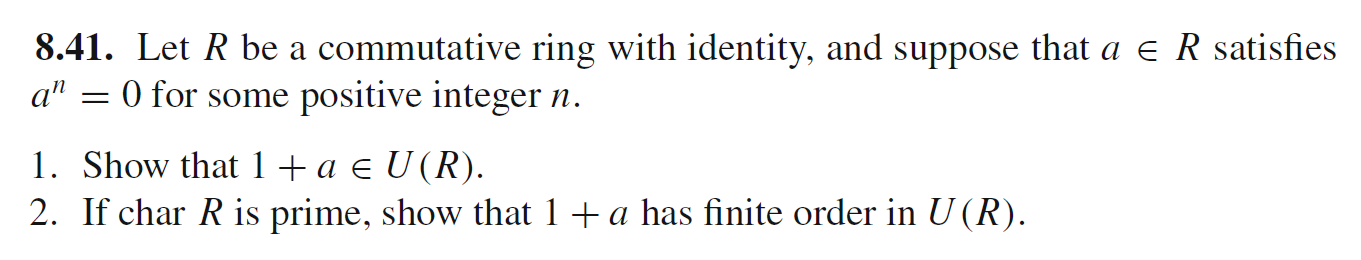 Solved 8.41. Let R be a commutative ring with identity, and | Chegg.com