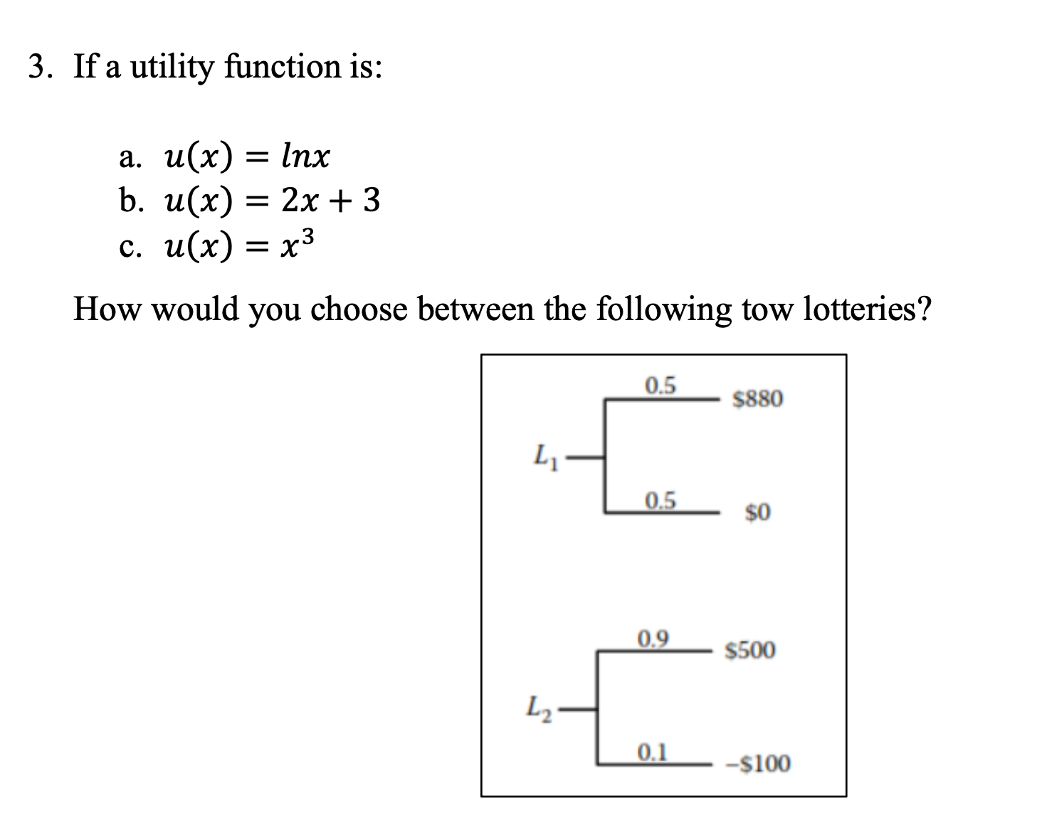 Solved If a utility function | Chegg.com