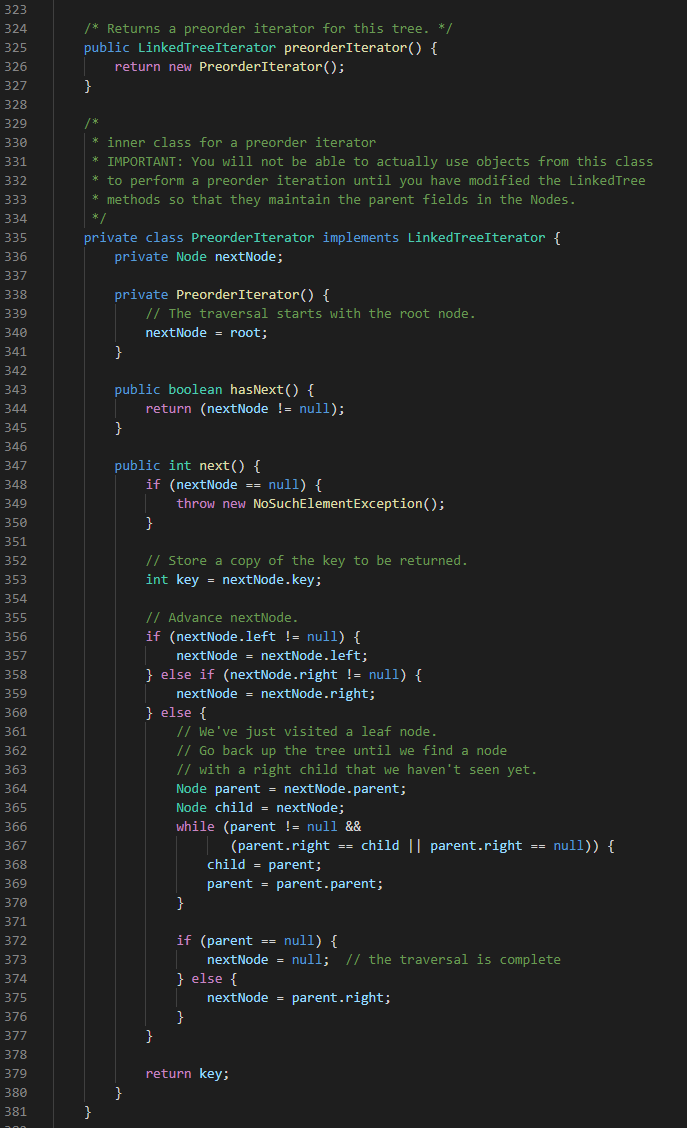 Problem 6: Binary tree iterator 25 points, | Chegg.com