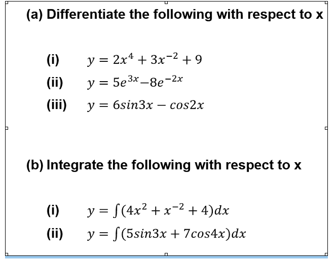 Solved (a) ﻿Differentiate the following with respect to | Chegg.com