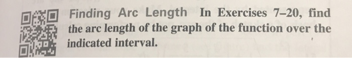 Solved 回Finding Arc Length In Exercises 7-20, find the arc | Chegg.com