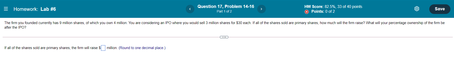 Solved = Homework: Lab #6 Question 17, Problem 14-16 Part 1 | Chegg.com