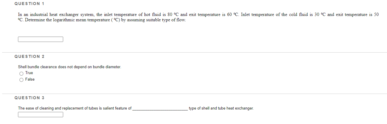 Solved QUESTION 1 In an industrial heat exchanger system, | Chegg.com