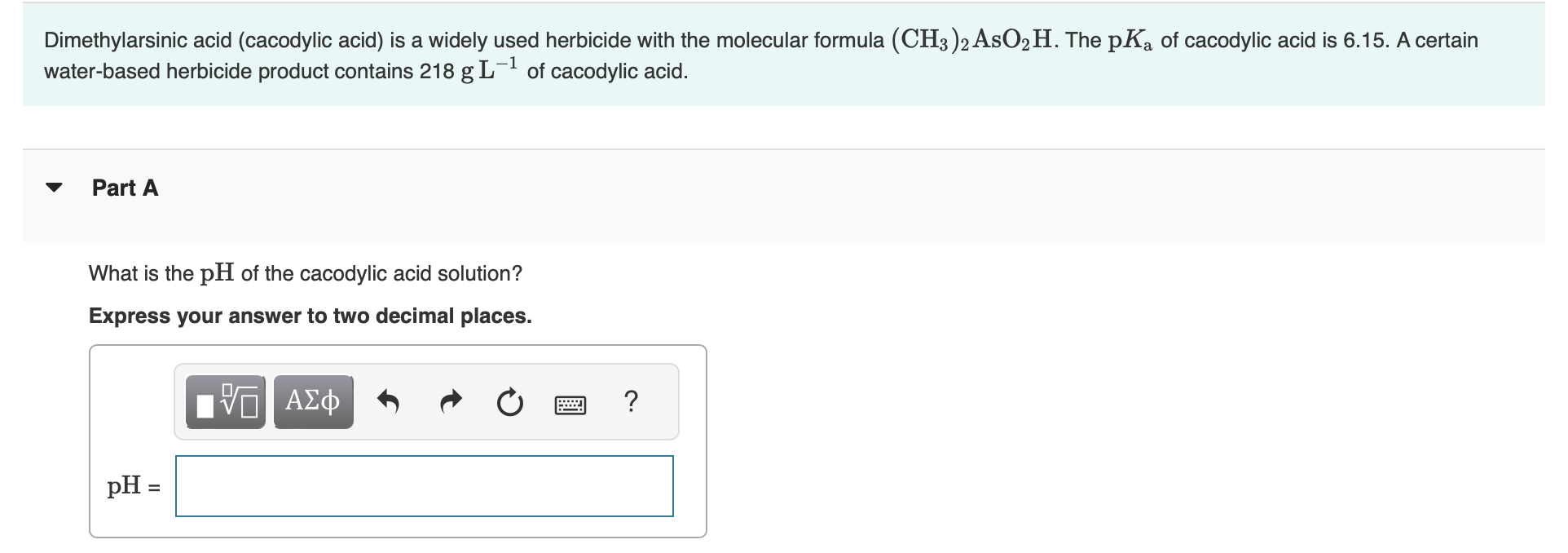 Solved Dimethylarsinic acid (cacodylic acid) ﻿is a widely | Chegg.com